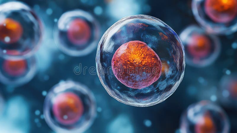 Close-Up of Embryo Cells Under Microscope Stock Illustration ...
