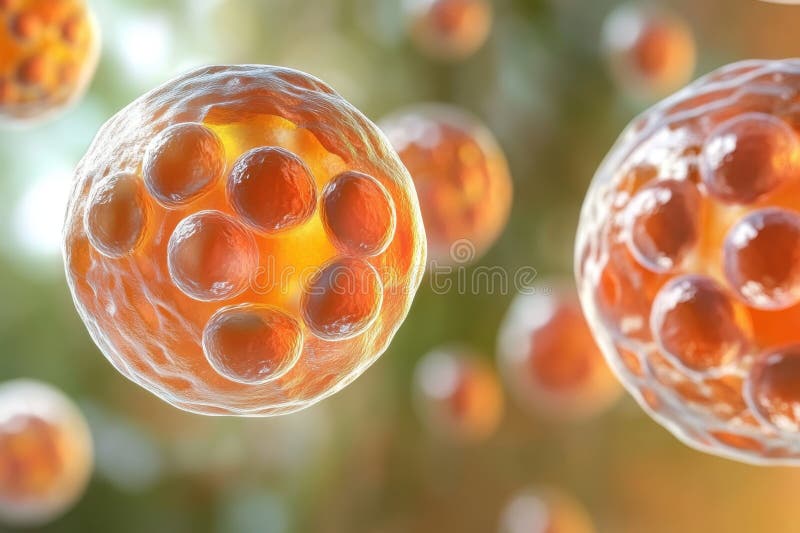 Close-Up of Embryonic Cells in Early Stages of Cell Division. Stock ...
