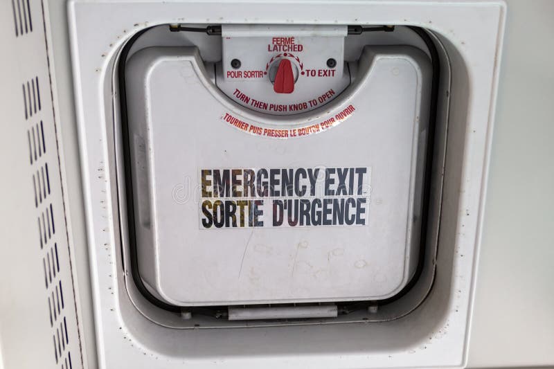 Emergency Exit Hatch on Bus Roof Stock Image - Image of protection ...