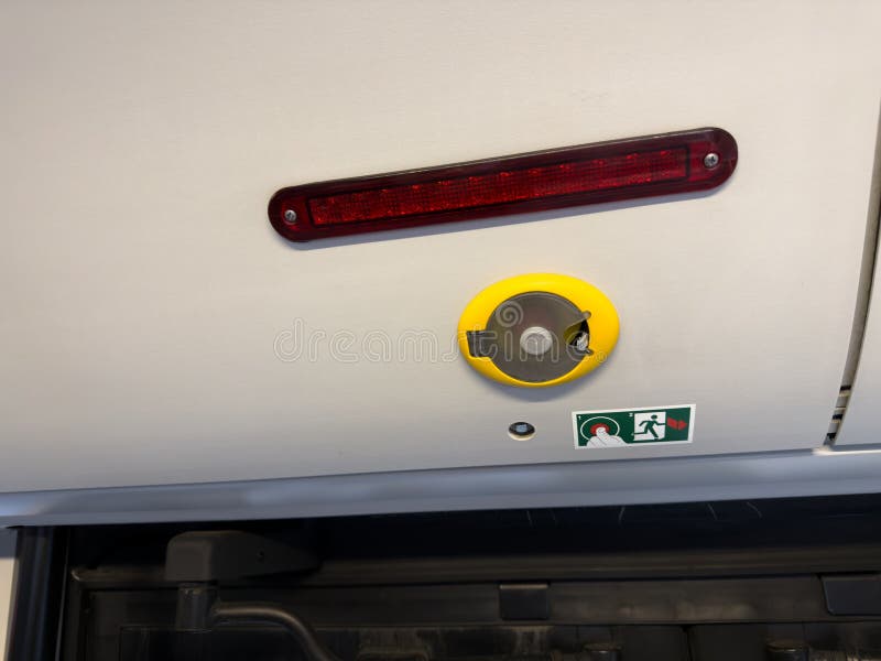 Close Up of Emergency Mechanism with an Icon Based Instruction System ...