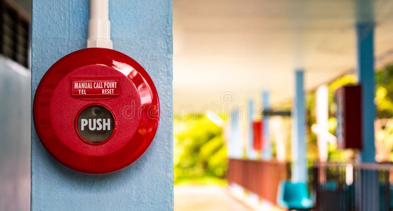 Close Up Emergency Red Alert Button and Fire Assistance , Use To Push ...