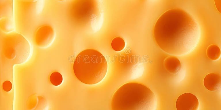 Close-Up of Emmental Cheese with Irregular Holes, Smooth Surface ...