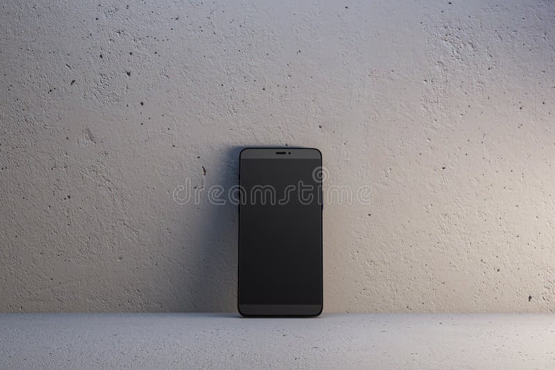Close Up of Empty Smartphone on Light Wall Background. Mobile App ...
