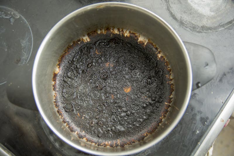 Empty Burnt Pot with Black Bottom Stock Photo - Image of food, cookware ...