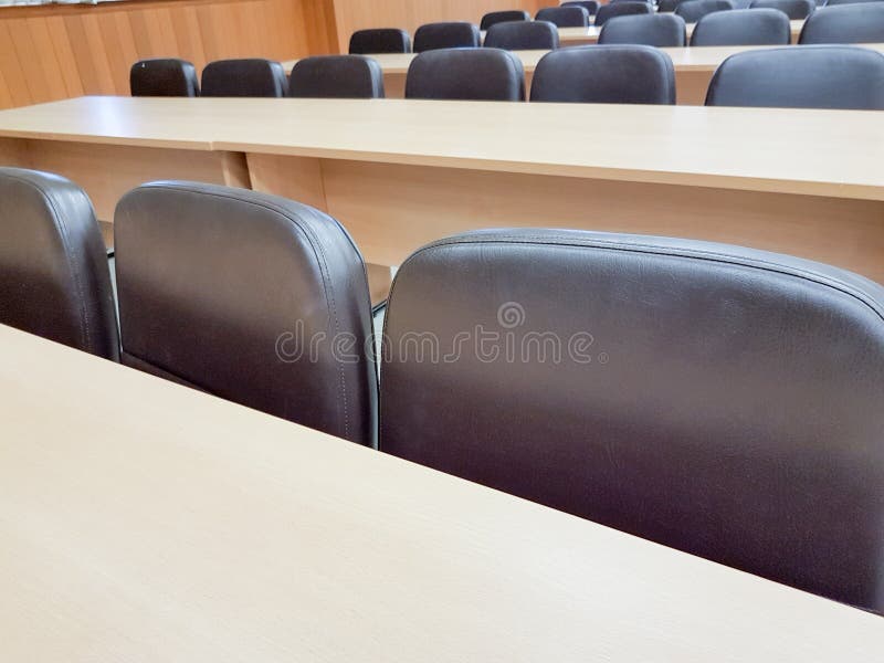 Close Up Empty Chair in Conference Room Stock Photo - Image of indoor ...