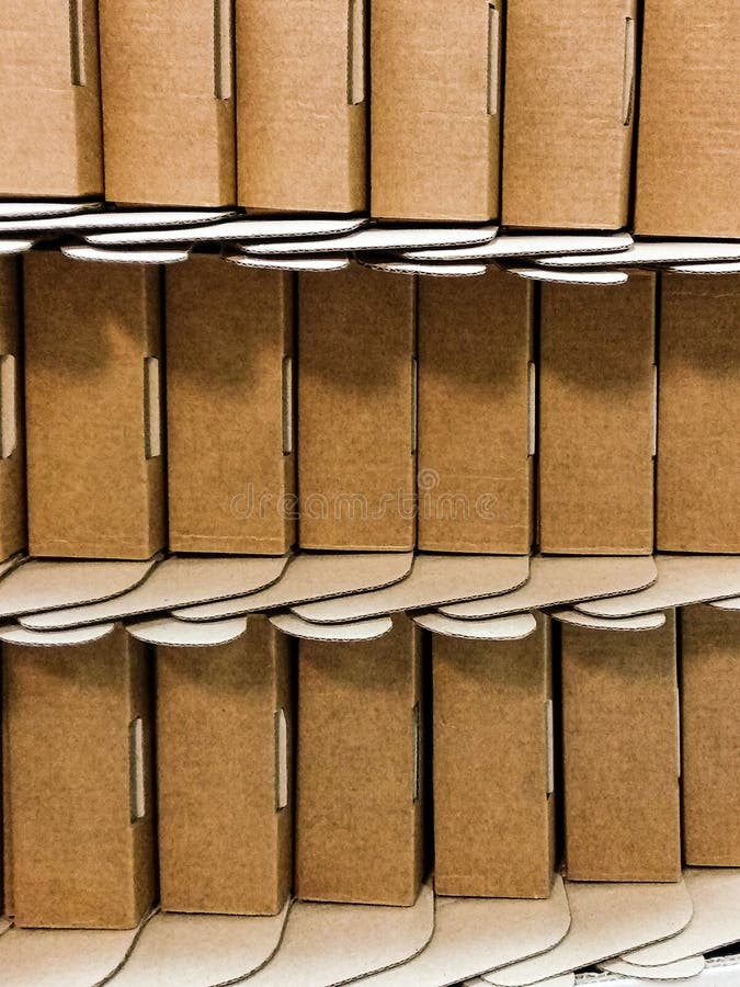 Close Up of Empty Folded Cardboard Boxes. Stock Photo - Image of ...