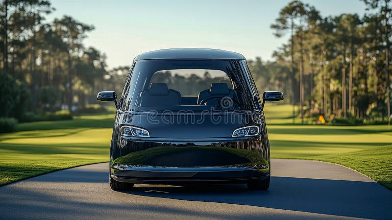 Close-up of an Empty Golf Car with a Modern, Streamlined Design Stock ...