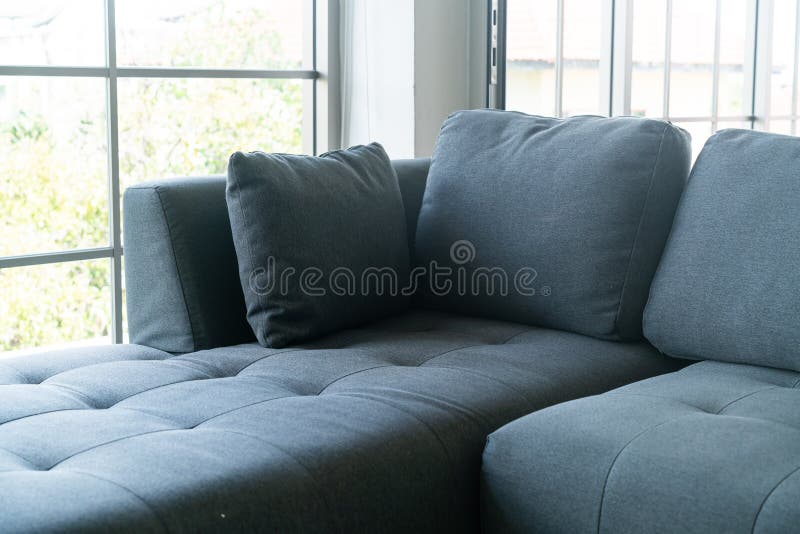 Close Up Empty Grey Fabric Sofa Stock Image - Image of design, luxury ...