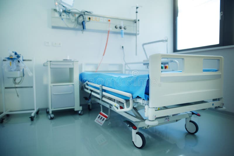 Close-up of Empty Hospital Room with Bed. Stock Photo - Image of ...