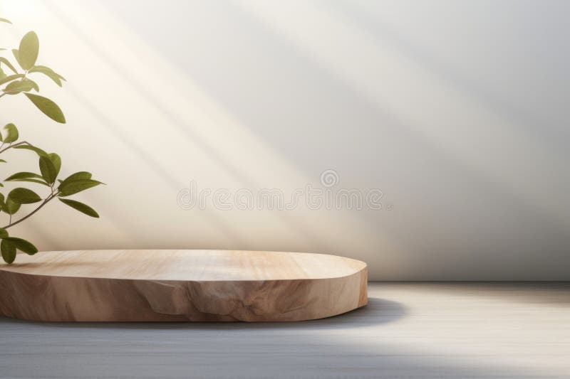 Close-up of Empty Minimal Natural Wooden Table AI Generated Stock ...