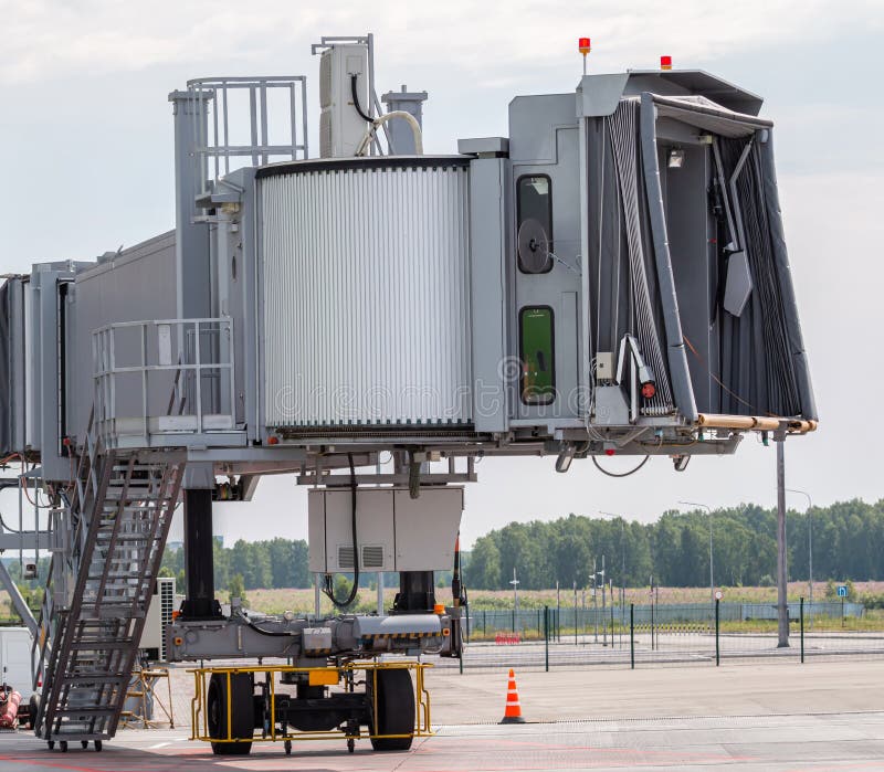 Close-up Empty Passenger Air Bridge at Airport Apron Stock Photo ...