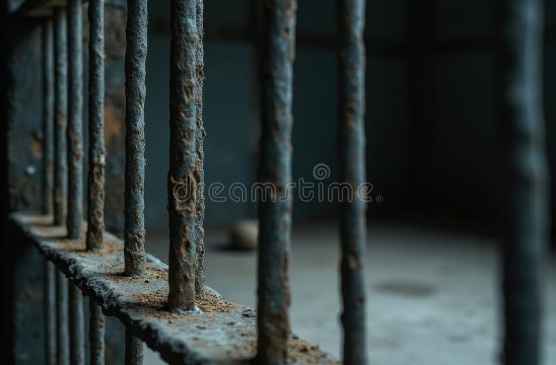 Close Up an Empty Prison Bar at 21-1-2025 Stock Illustration ...
