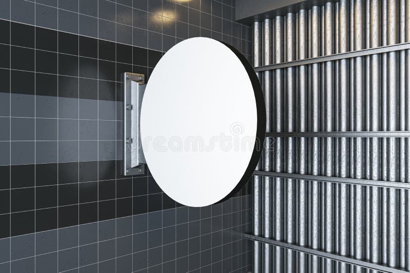 Close Up of Empty Round White Underground Stopper on Tile Wall ...