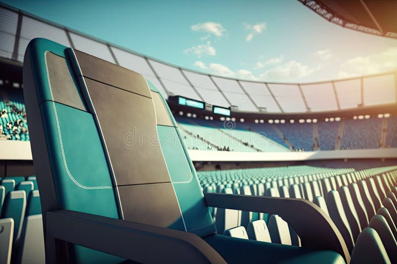 Close-up of the Empty Seat, with View of the Stadium and Sky in the ...