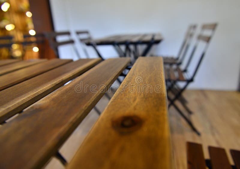 Close Up Empty Seats and Tables in Cafe Stock Image - Image of area ...