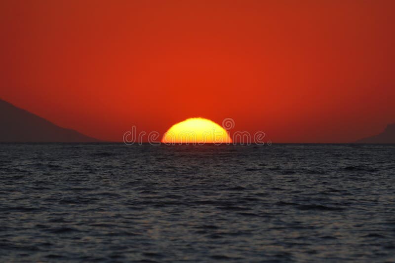 The Spectacular View of the Sunset Was Breathtaking, with the Sun ...