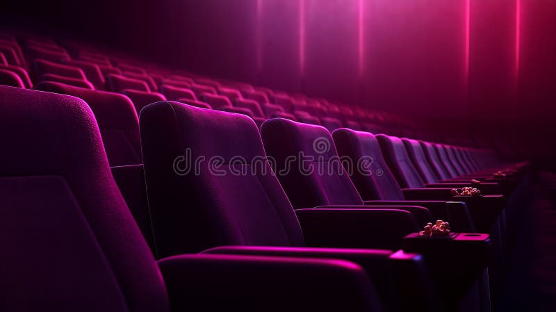 Close-up of Empty Slim Theater or Cinema Seats, Upholstered in Dark Red ... Close-up of Empty Slim Theater or Cinema Seats, Upholstered in Dark Red ...
