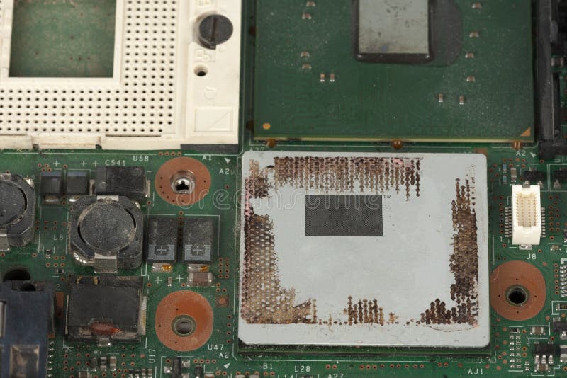 Close Up Empty Socket For CPU A Integrated Graphics Card On Laptop Main ...