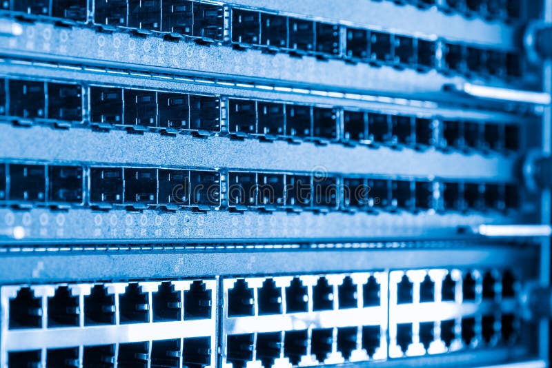 Empty Switch Ports are Shown Close Up. Interent Equipment Stock Photo ...