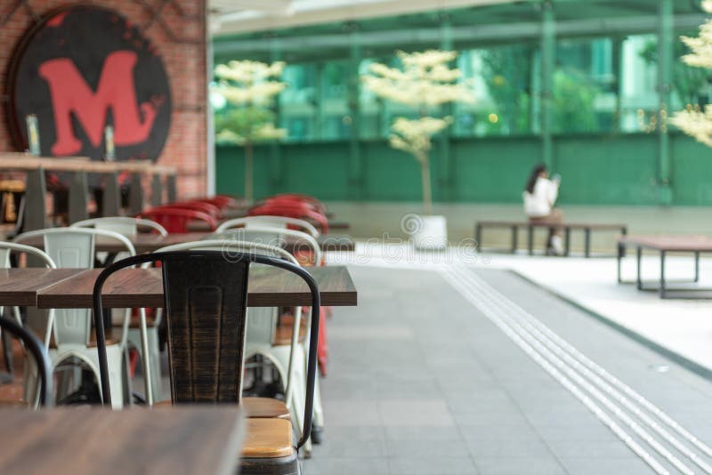 Close Up of Empty Tables in the Morning in Singapore Stock Photo - Image of asia, city: 349891194