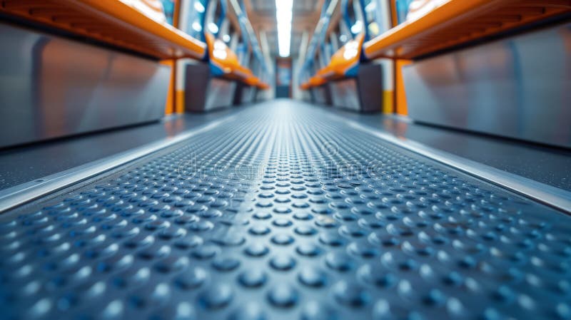 Close-up of Empty Train Floor in a Modern Subway Car. Stock Photo ...