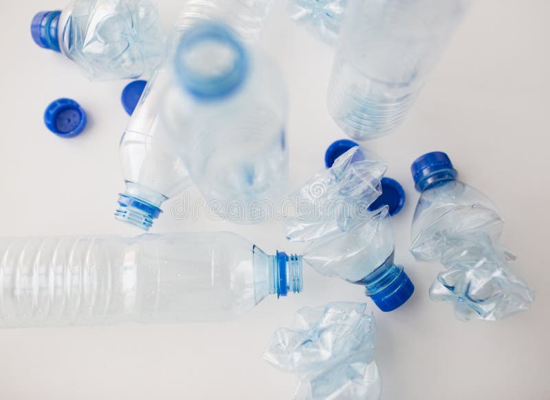 Close Up of Empty Used Plastic Bottles on Table Stock Photo - Image of ...