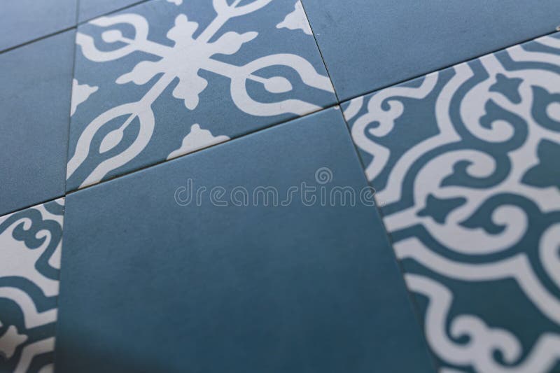 Close-up of Encaustic Cement Tiles Creating Intricate Floor Pattern ...