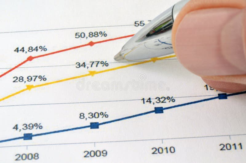 Study a Graph with Numbers in Close-up Stock Illustration ...
