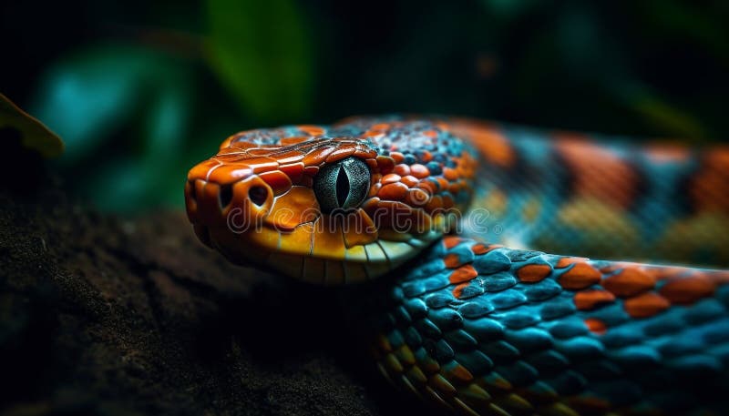 Close Up of Endangered Viper Spiral Pattern Generated by AI Stock ...