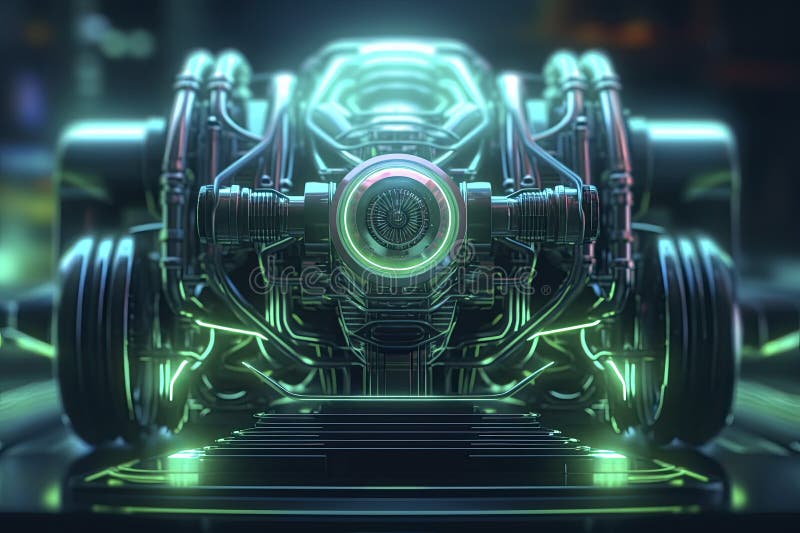 Close Up of an Engine in an Automobile. Car Engine Stock Illustration ...