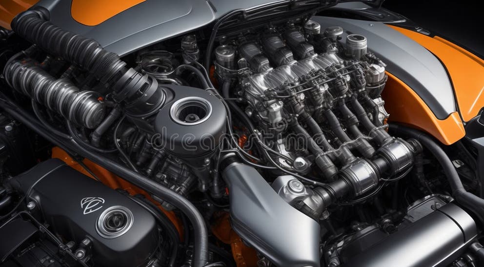 Close-up of a Engine of a Car, Car Engine, Engine Background, Car ...