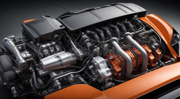 Close-up of a Engine of a Car, Car Engine, Engine Background, Car ...