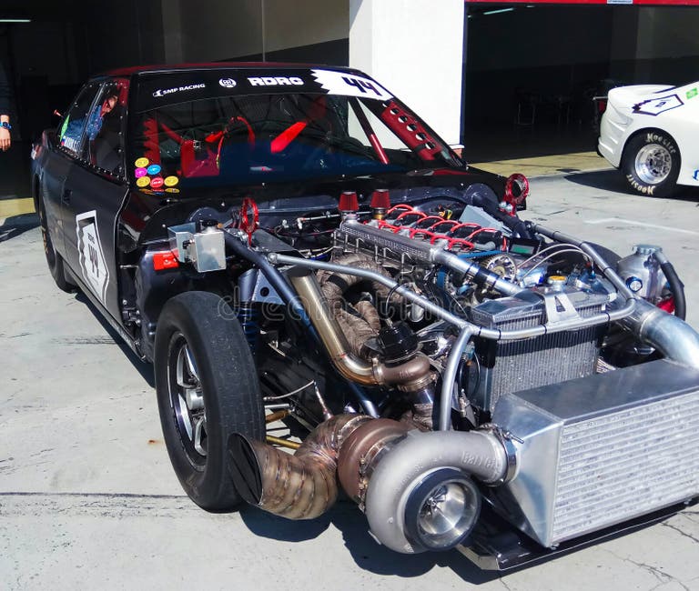 Close-up of the Engine Compartment of the Dragster, Put on Display ...