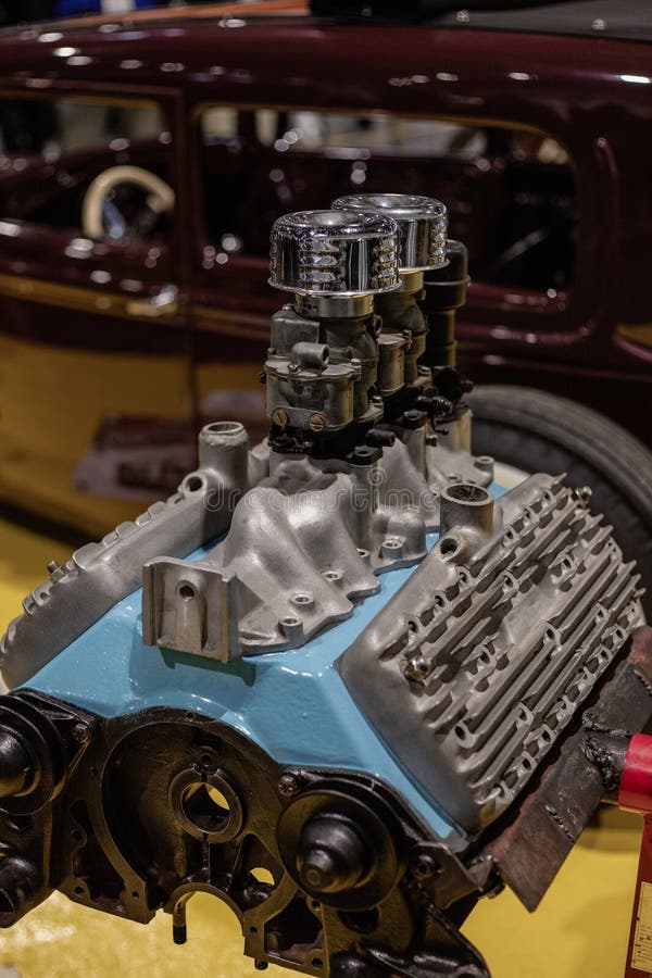 Close Up of an Engine. Freshly Cleaned Engine Stock Photo - Image of ...