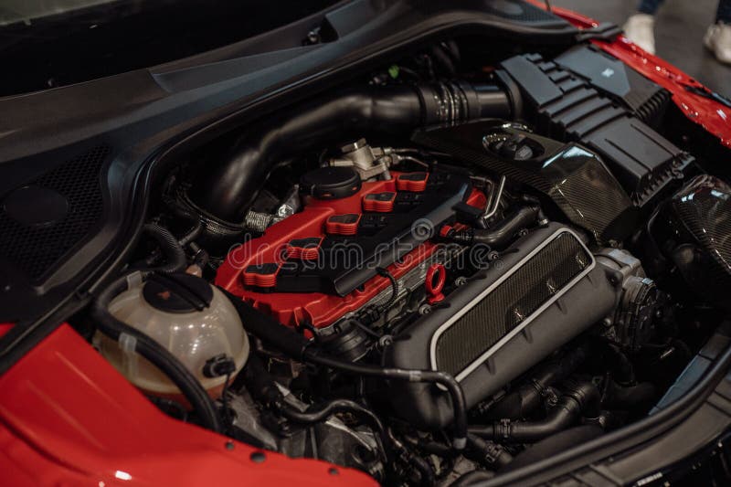 Close Up of an Engine. Freshly Cleaned Engine Stock Image - Image of ...