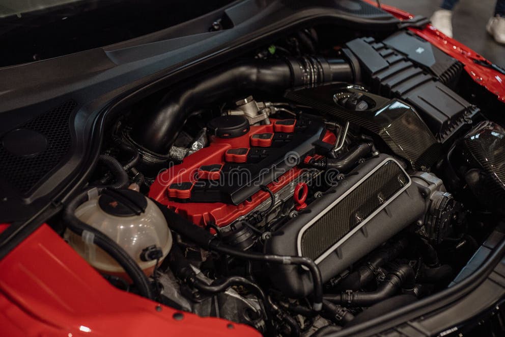Close Up of an Engine. Freshly Cleaned Engine Stock Image - Image of automobile, vehicle: 372085677