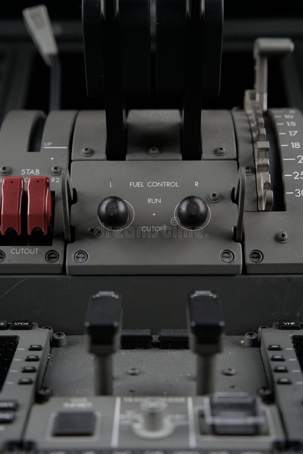 Close Up of the Engine Fuel Control Switches 787 Commercial Passenger ...