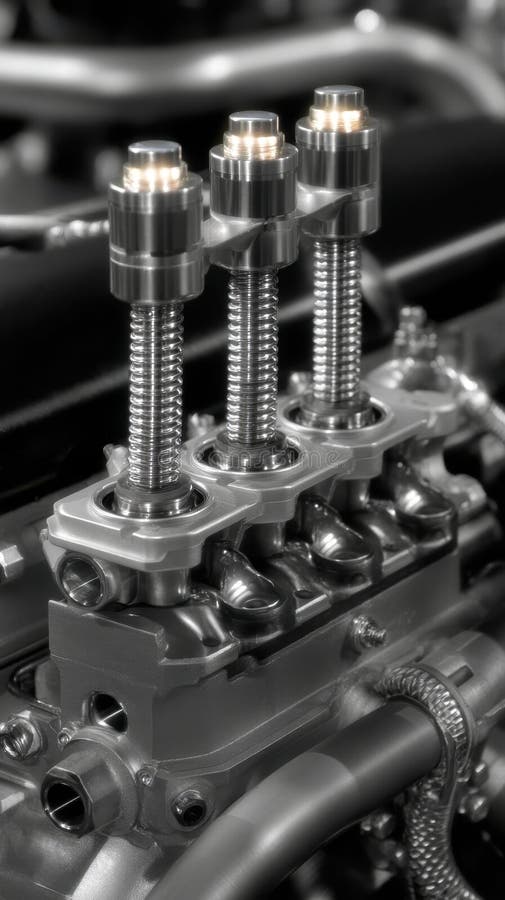 Close Up Engine Internal Components Valves Mechanical Parts Stock ...