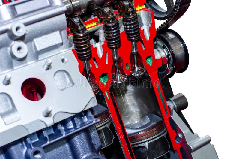 Close-up of Engine Piston and Cylinder Cross Section Stock Image ...