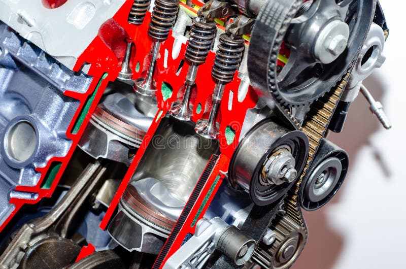 Close-up of Engine Piston and Cylinder Cross Section Stock Image ...