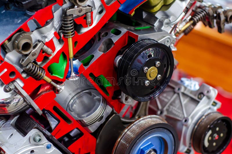 Close-up of Engine Piston and Cylinder Cross Section Stock Image ...