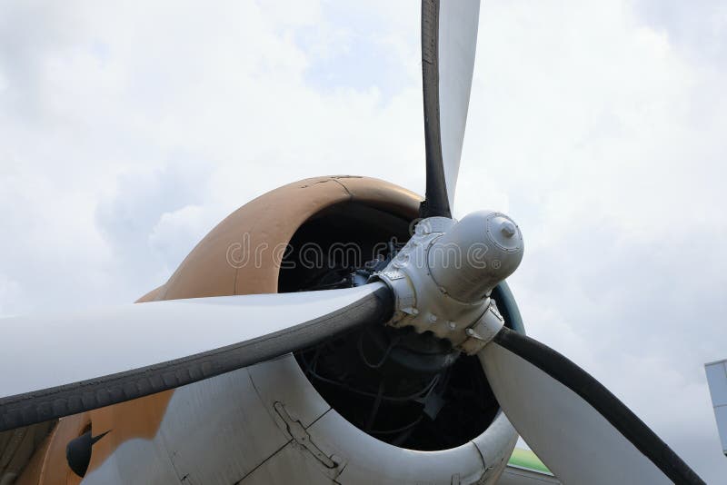 Close Up Engine and Propeller of Vintage Plane Stock Image - Image of ...