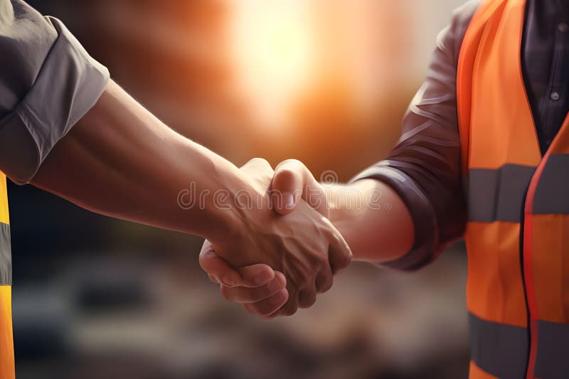 Construction Worker Shaking Hands Stock Illustrations – 241 ...