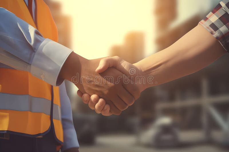 Construction Worker Shaking Hands Stock Illustrations – 241 ...