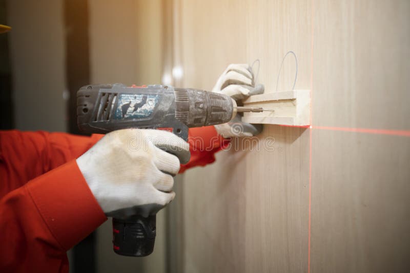 Engineer Working with Drill Stock Image - Image of industry ...