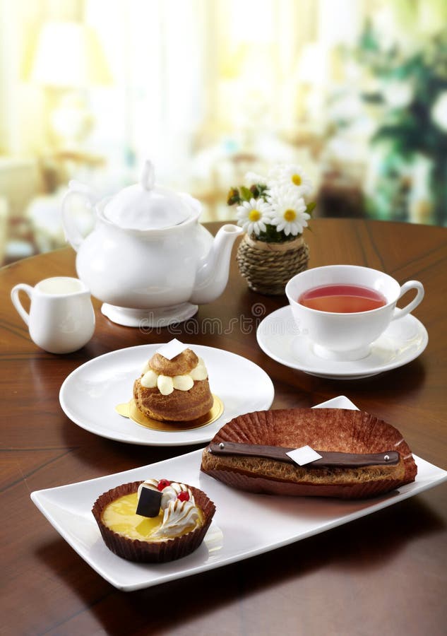Close-up of English Afternoon Tea Combo Set Stock Image - Image of dish ...