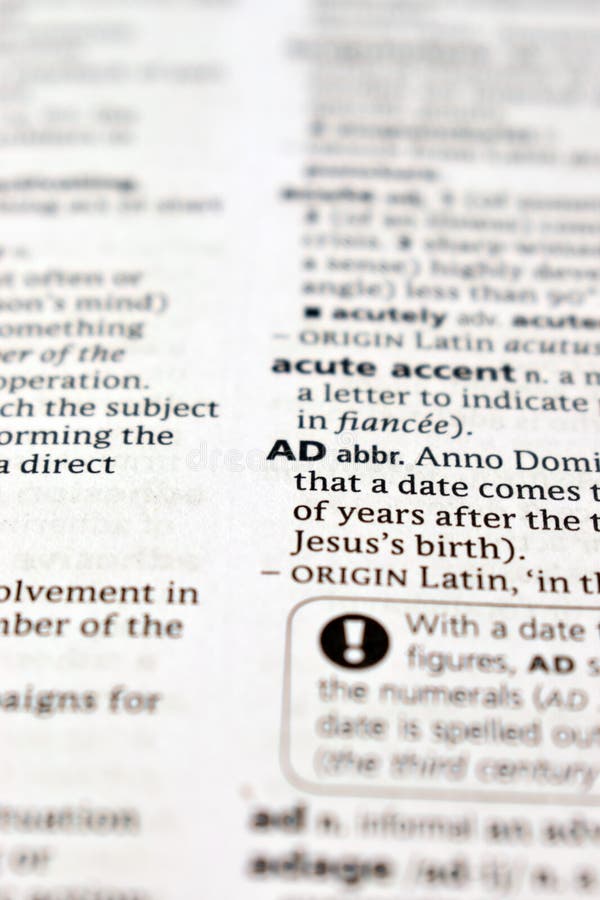 Close Up of English Dictionary Page with Definition Word -AD Stock ...