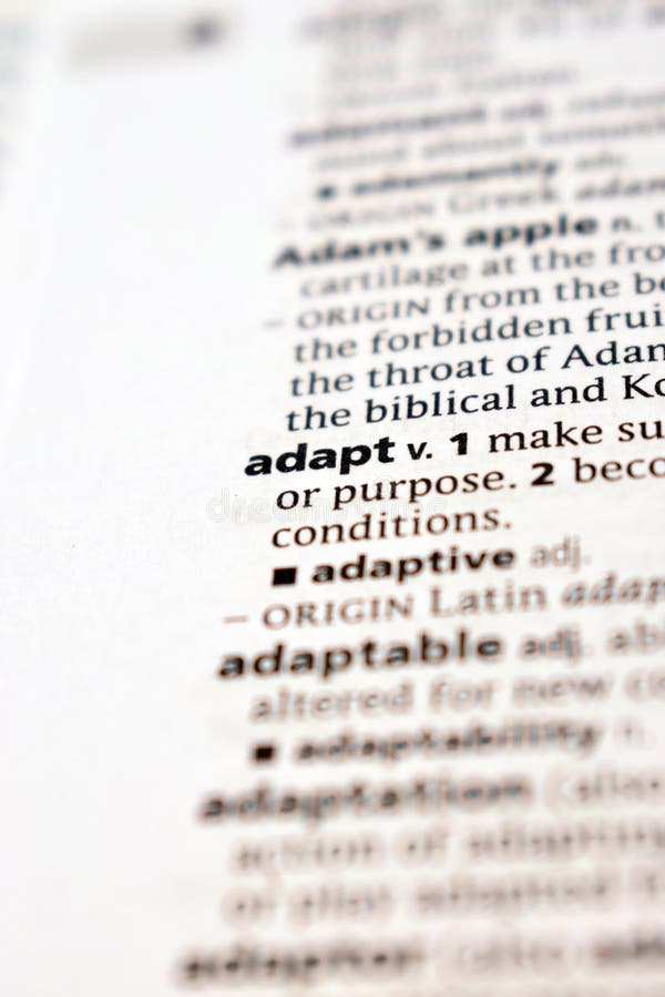 Close Up of English Dictionary Page with Definition Word -Adapt Stock ...