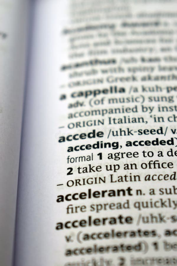 Close Up of English Dictionary Page with Word - Accede Stock ...