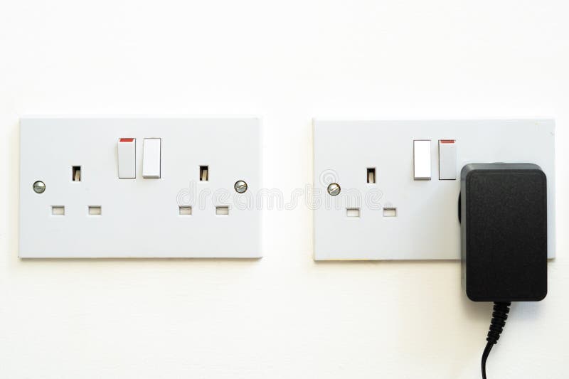 Close Up of English Socket in the Wall Stock Image - Image of ...